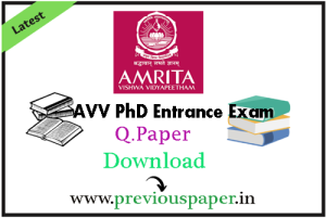 Amrita Vishwa Vidyapeetham Ph.D Sample Papers 2023, 2022, 2021, 2020 ...